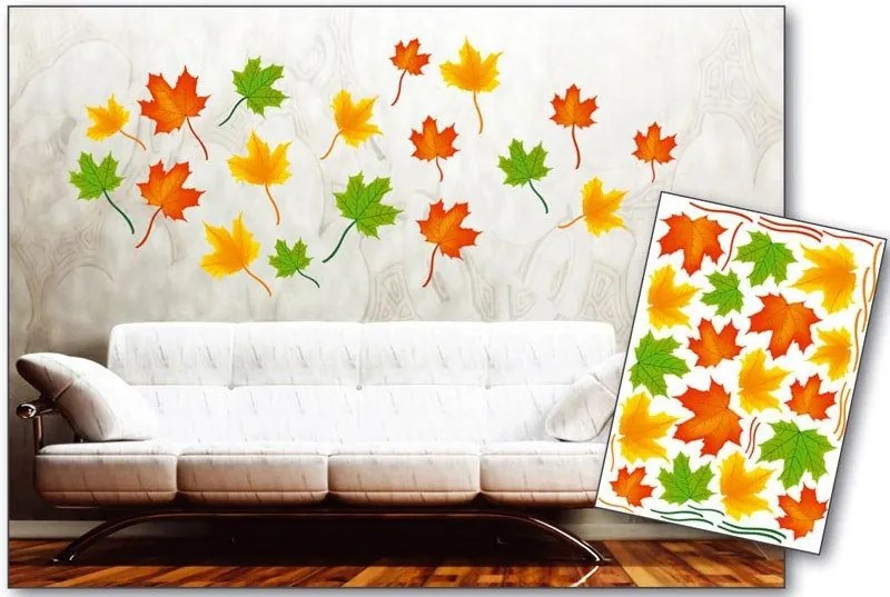 Samolepicí dekorace na zeď Podzimní javorové listí ST1 013 / Samolepka na stěnu  Maple Leaves (50 x 70 cm) Dimex