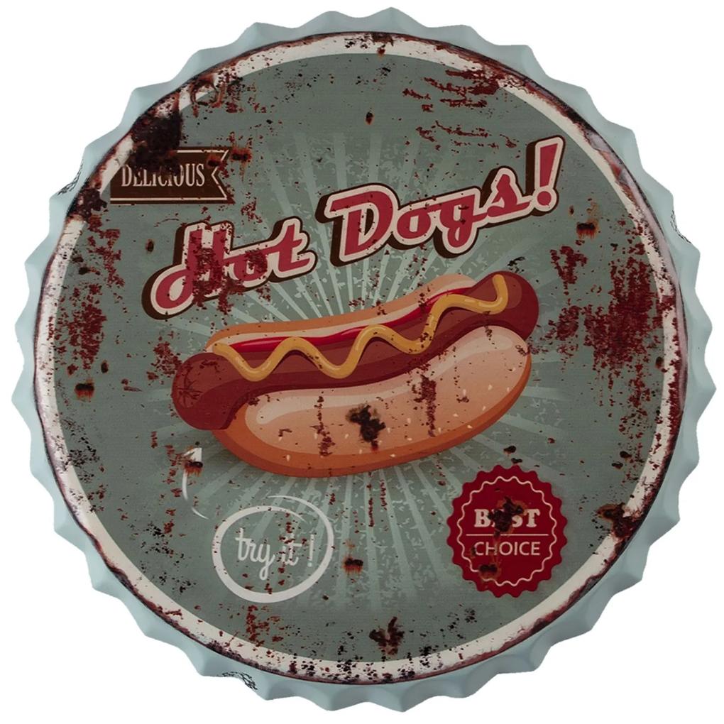 Nástěnná kulatá cedule Hot Dogs - Ø 50 cm