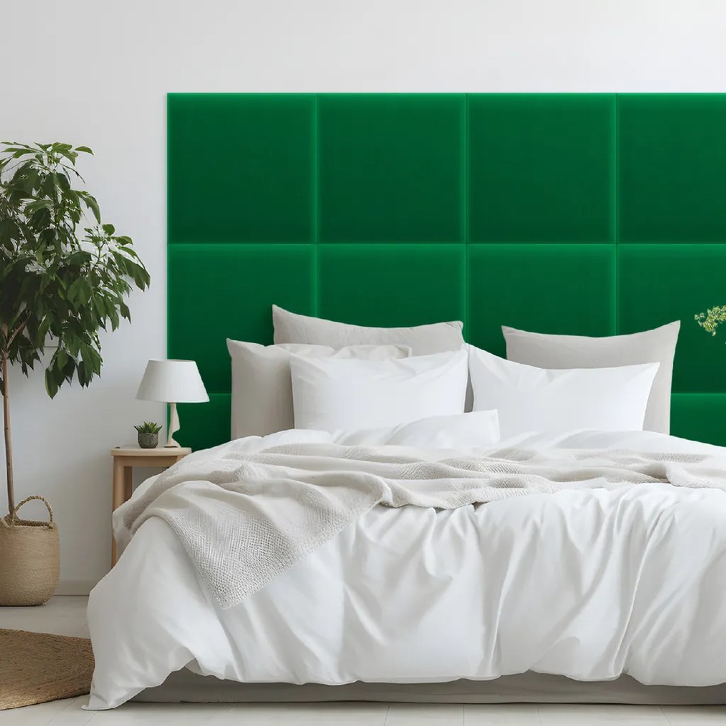Sametový čalouněný panel - Čtverec - 50x50cm Farba: Zelená