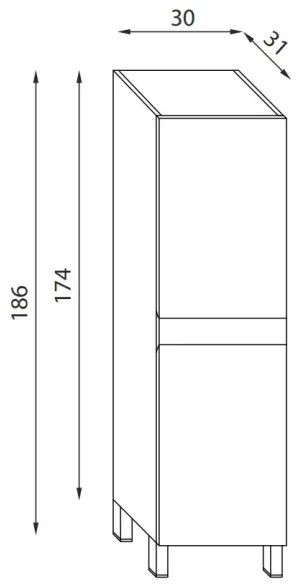 Koupelnová skříňka KENWOOD 186 cm marakesh