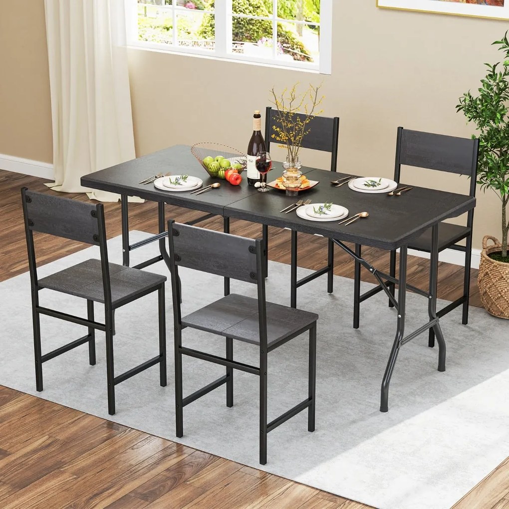 Costway Skládací kempingový stůl s HDPE stolní deskou a rukojetí – – 152 × 70 cm