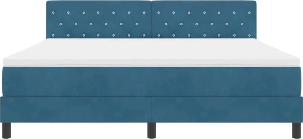 Postel s boxspringem s matrací Tmavě modrá 180 x 200 cm samet 3339126
