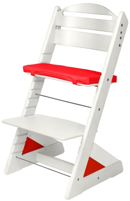 Jitro Dětská rostoucí židle Plus bílá Třešeň klín + lněný