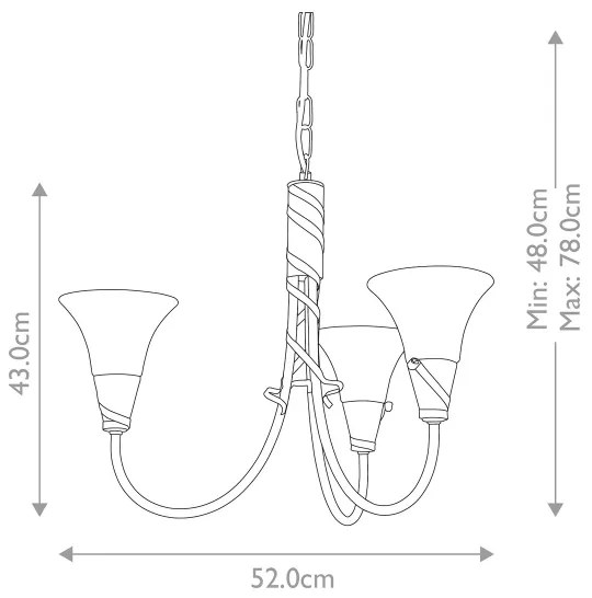 Elstead EM3-COPPER - Lustr na řetězu EMILY 3xE14/40W/230V