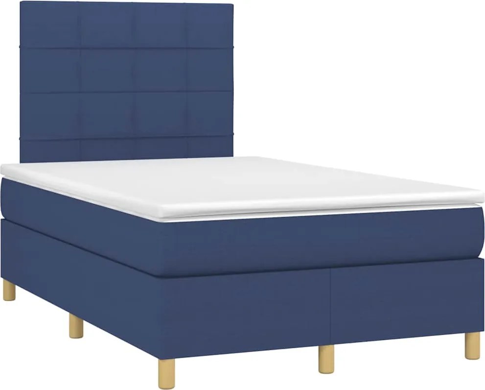 Box spring postel s matrací a LED modrá 120x190 cm textil 3270252