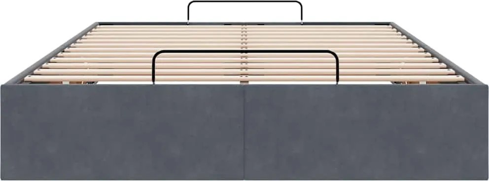 Osmanský rám postele bez matrace tmavě šedá 120x200 cm samet 3310956