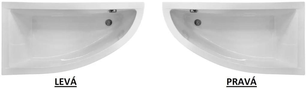 BESCO Asymetrická vana FONDI Nožičky k vaně - S nožičkami, Rozměr vany - 140 × 70 cm, Způsob provedení - Pravé - OLVFON14P+OLVPINOZ