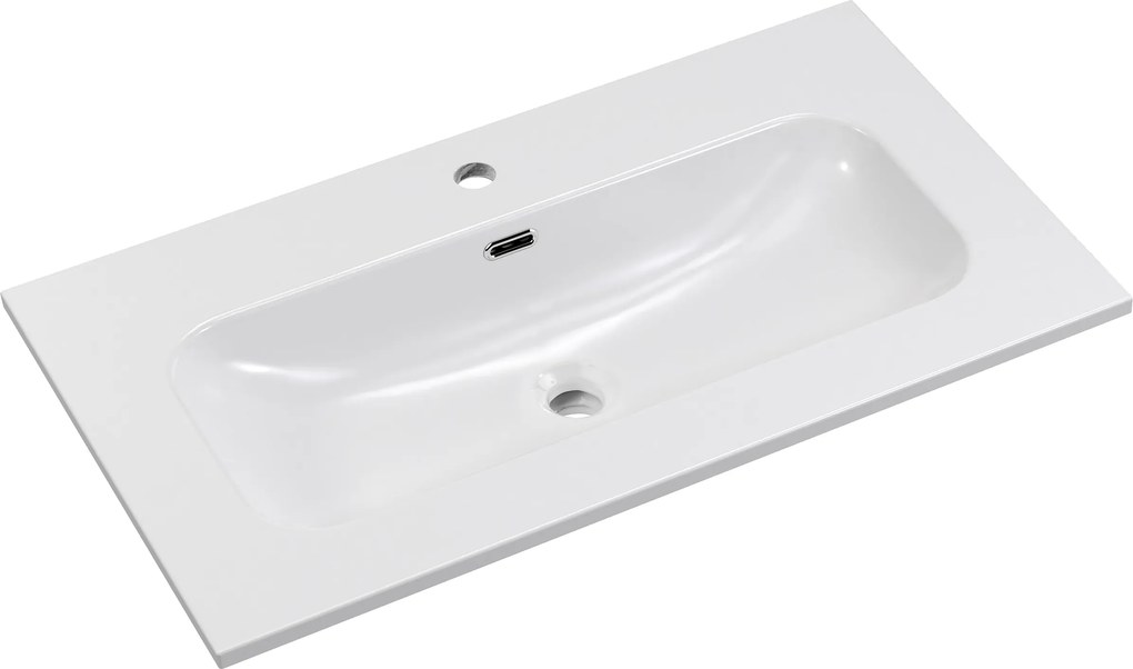 Comad Nábytkové keramické umyvadlo FLY WHITE GLOSS UM 80-46 DP, 81x46 cm, bílá lesklá