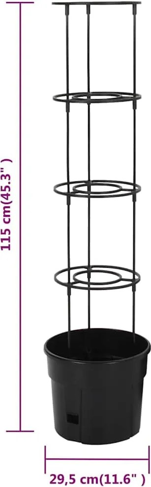 Truhlík na pěstování rajčat antracit Ø 29,5x115 cm polypropylen 152209