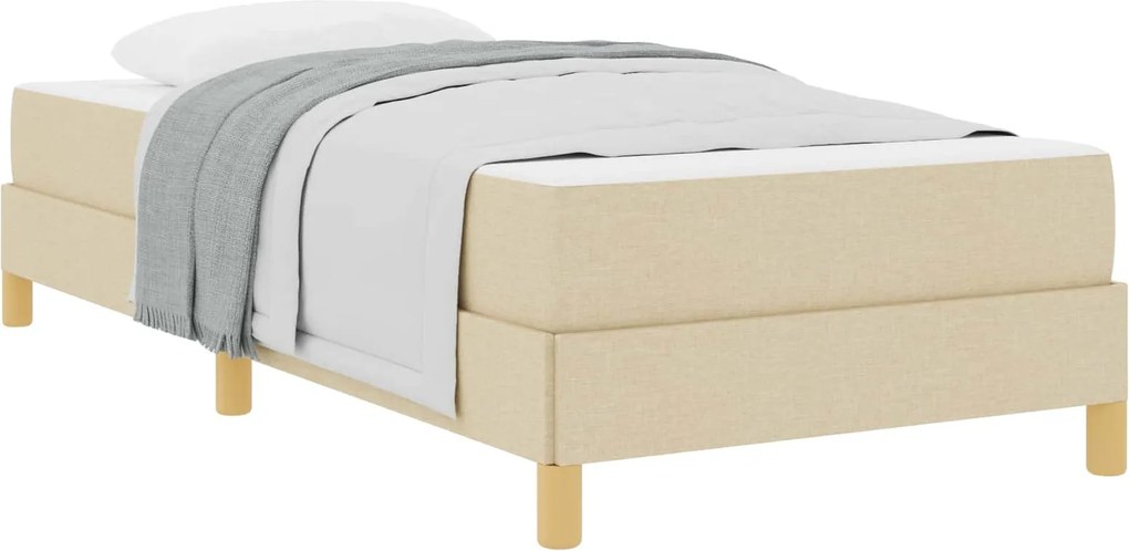 Postel s boxspringem s matrací Krémová 90 x 190 cm textil 3398533