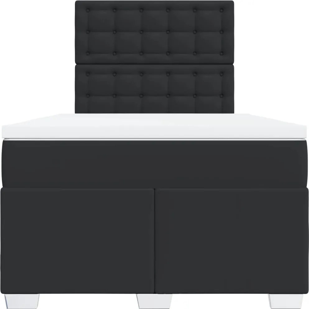 Box spring postel s matrací černá 120 x 200 cm umělá kůže 3293016