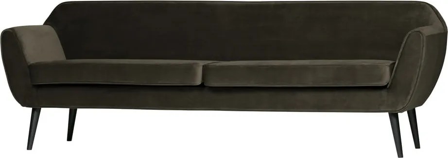 Tmavě zelená sametová pohovka WOOOD Rocco, 230 cm