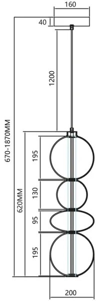 LED Lustr na lanku DAPHNE LED/36W/230V zlatá