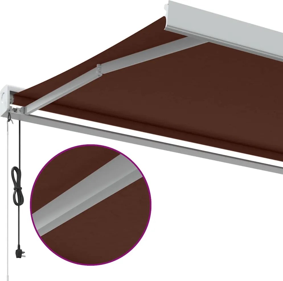 Automatická zatahovací markýza hnědá 350 x 250 cm 3215729
