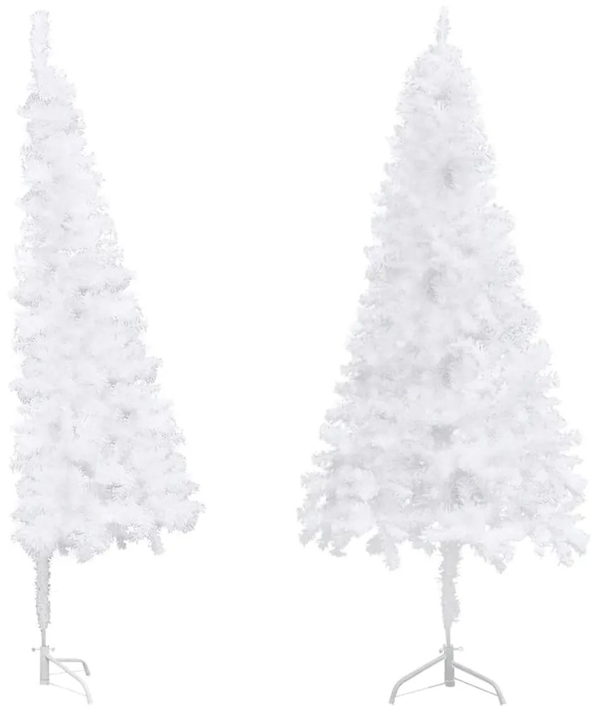 329168 vidaXL Rohový umělý vánoční stromek bílý 150 cm PVC