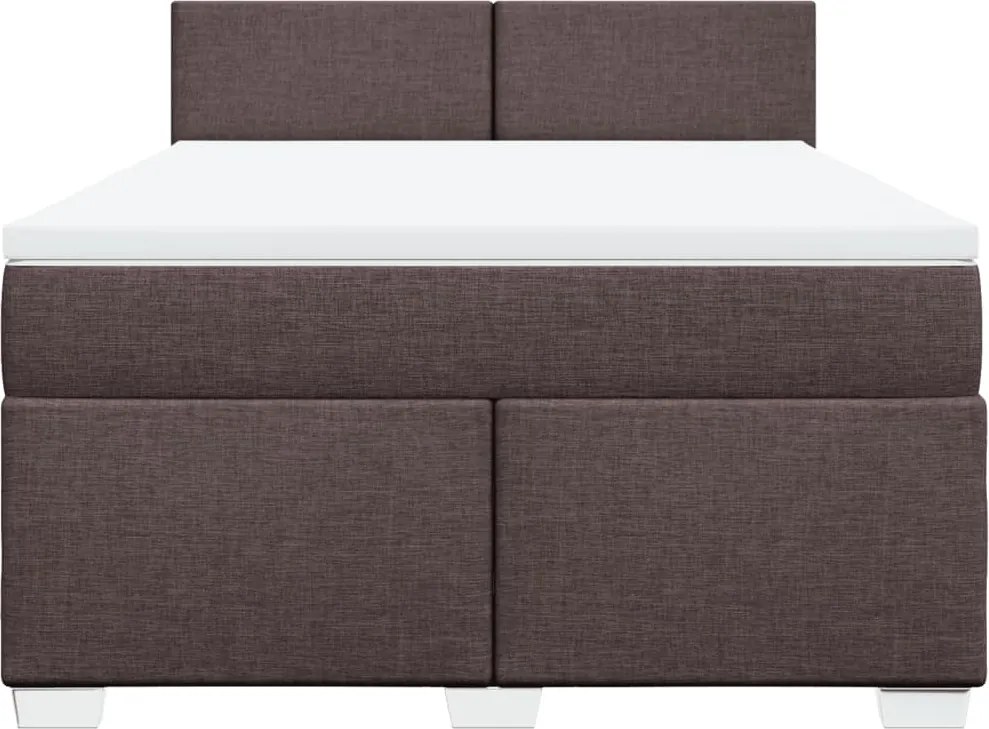 Box spring postel s matrací tmavě hnědá 160x200 cm textil 3288235