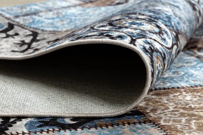 Koberec MIRO 51913.802 patchwork, modrý / hnědý