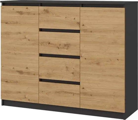 FALCO Komoda Malvína 2D4S 120 antracit/dub artisan