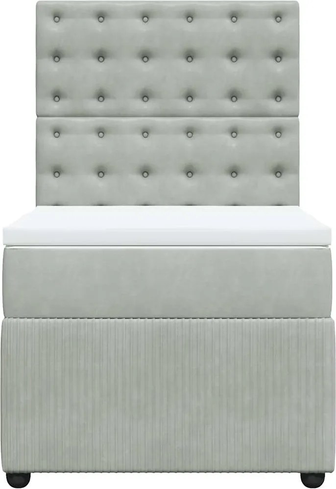 Box spring postel s matrací světle šedá 80 x 200 cm samet 3294502