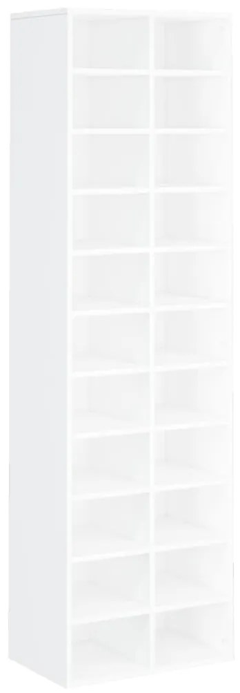Botník bílý 54 x 34 x 183 cm dřevotříska - Default Title