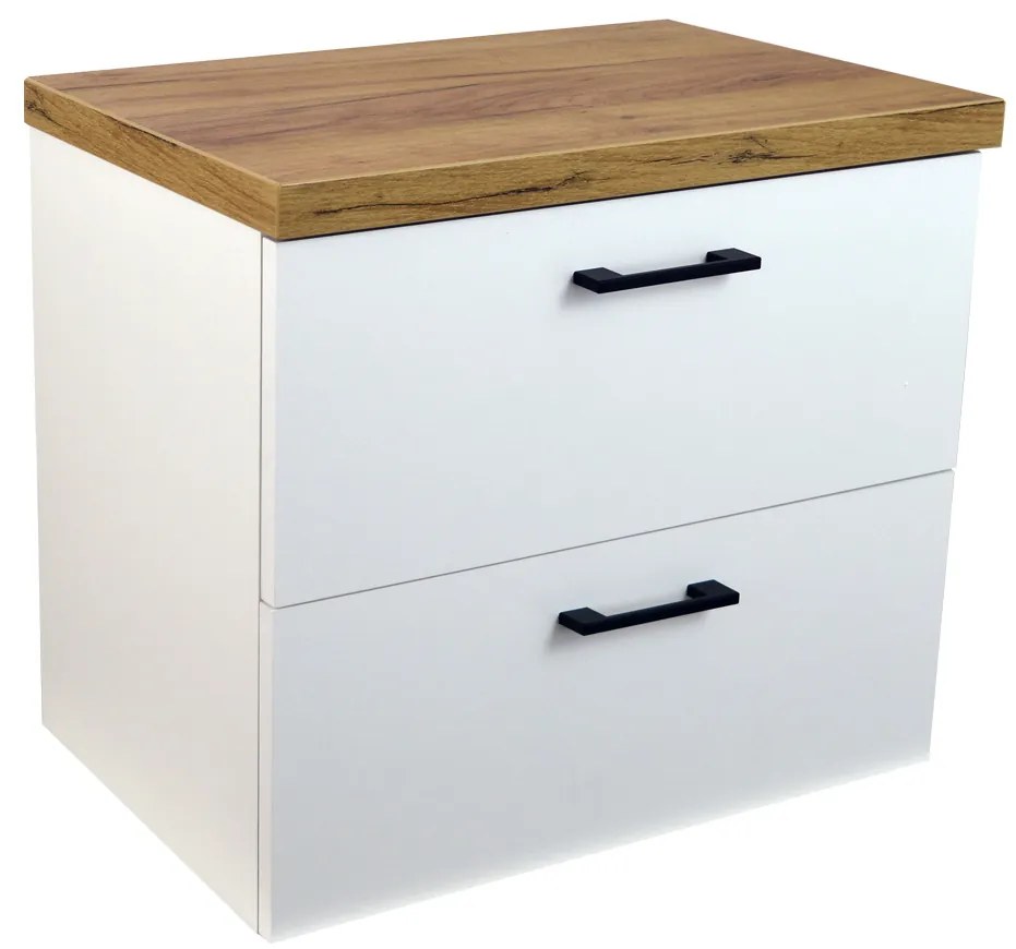 Comodo Koupelnová skříňka pod deskové umyvadlo Agria 60-HD - bílá/zlatý dub