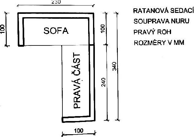 DEOKORK Zahradní rohová sestava SARA - pravý roh