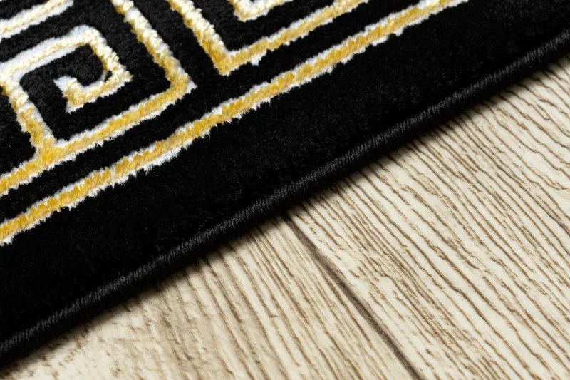 Dywany Łuszczów, Koberec běhoun Gloss 6776 86 greek black/gold, 60x300, žlutá, kancelář