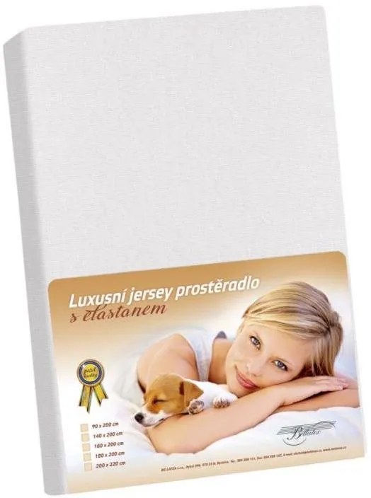 Prostěradlo bellatex jersey s elastanem - 90 x 200 cm - bílá