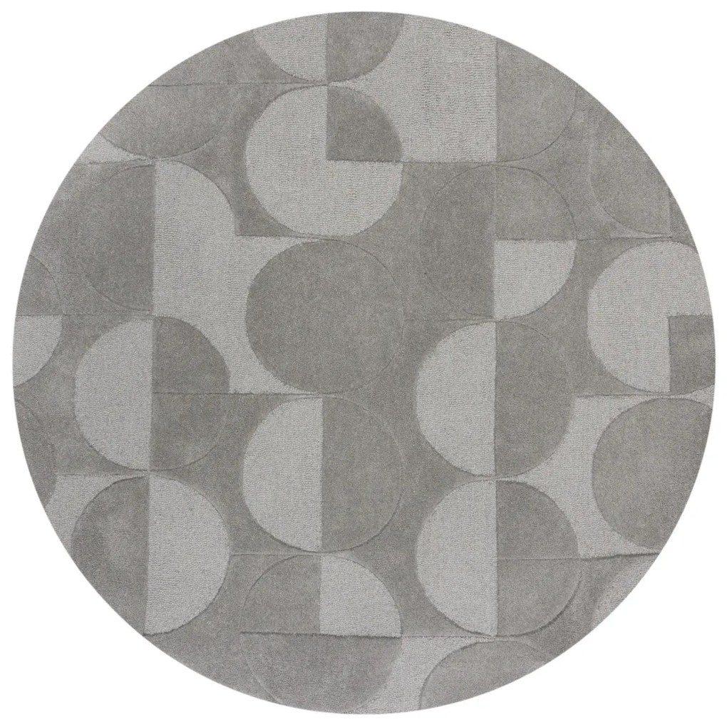Flair Rugs, Kusový koberec Moderno Gigi Grey kruh, 160x160 (průměr) kruh, šedá, ložnice