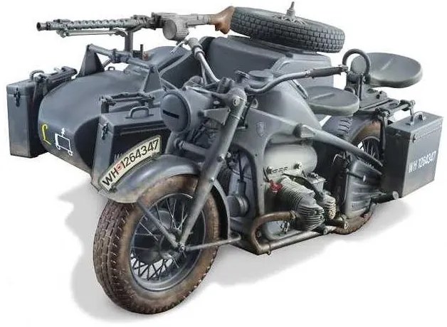 Plastikový model model kit military 7406 - zundapp ks 750 with sidecar