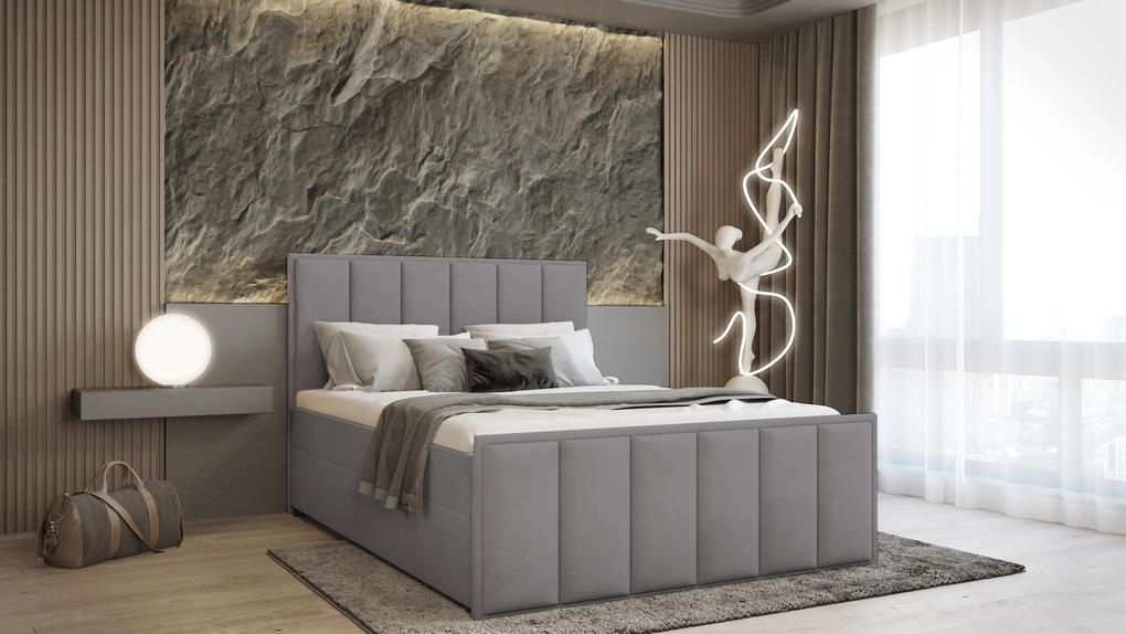 SFAB Kontinentální čalouněná postel VERONA (160x200 cm) Látka Velutto: Velutto 14 - Růžová