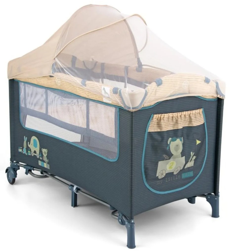 Cestovní postýlka Milly Mally Mirage Deluxe blue toys
