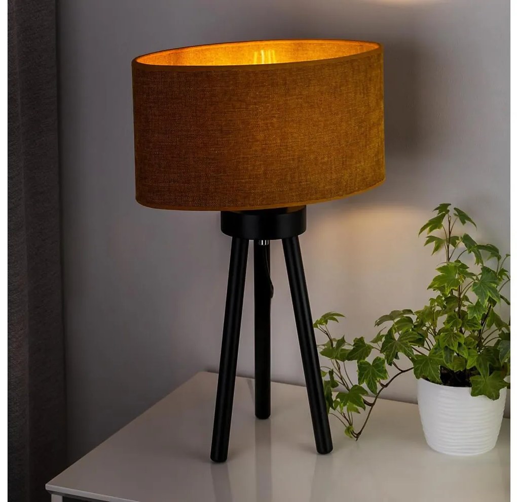Duolla - Stolní lampa OVAL 1xE27/15W/230V pr. 30 cm hnědá