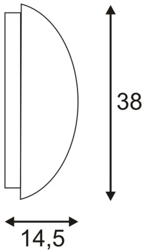 SLV 230444 Meridian II, nástěnné venkovní svítidlo, 1x60W, stříbrnošedá, 38cm, IP54