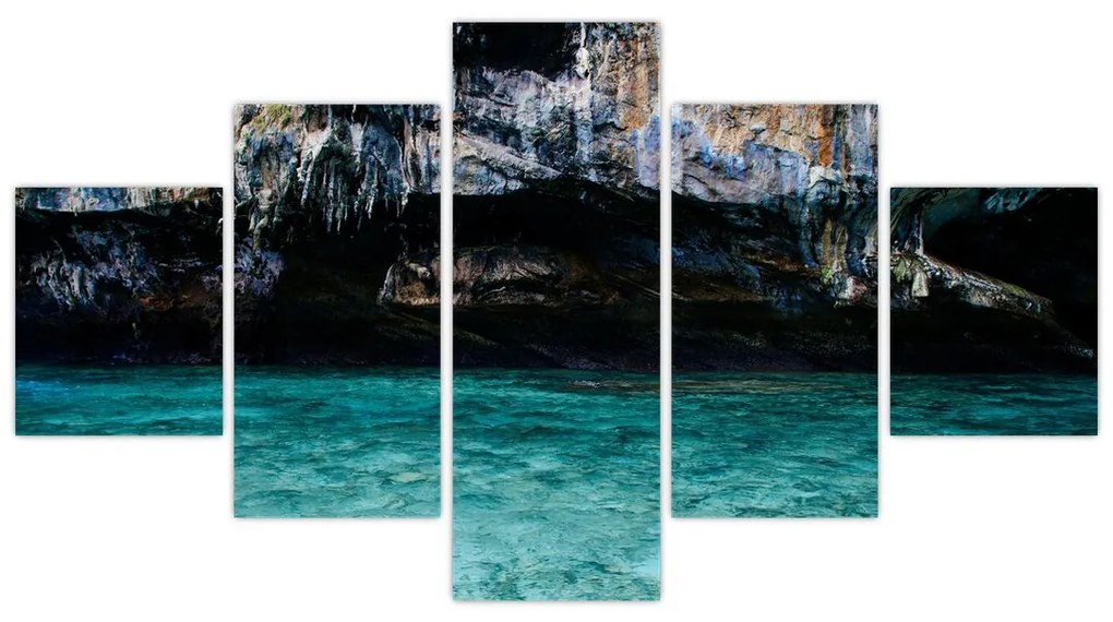 Obraz vody a skal (125x70 cm)