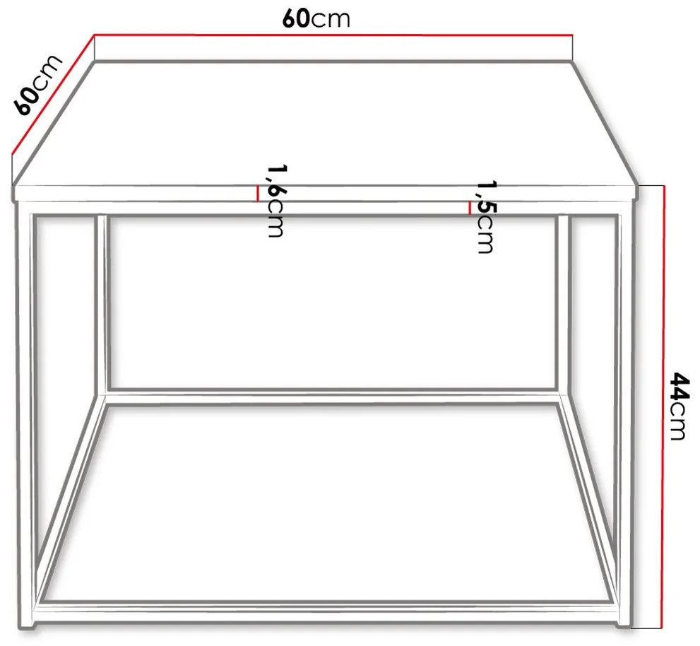 Konferenční stolek THADEN 1 - černý / lesklý černý