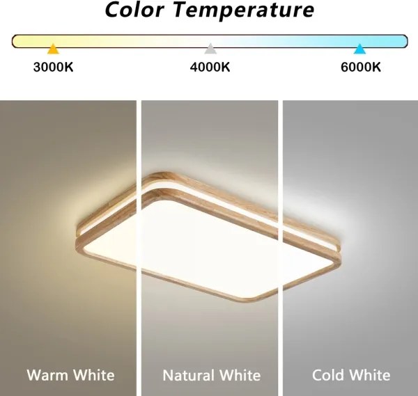 BRILAGI - LED Stmív. svítidlo MOLINA SQUARE LED/54W/230V dub 60x40 cm + DO