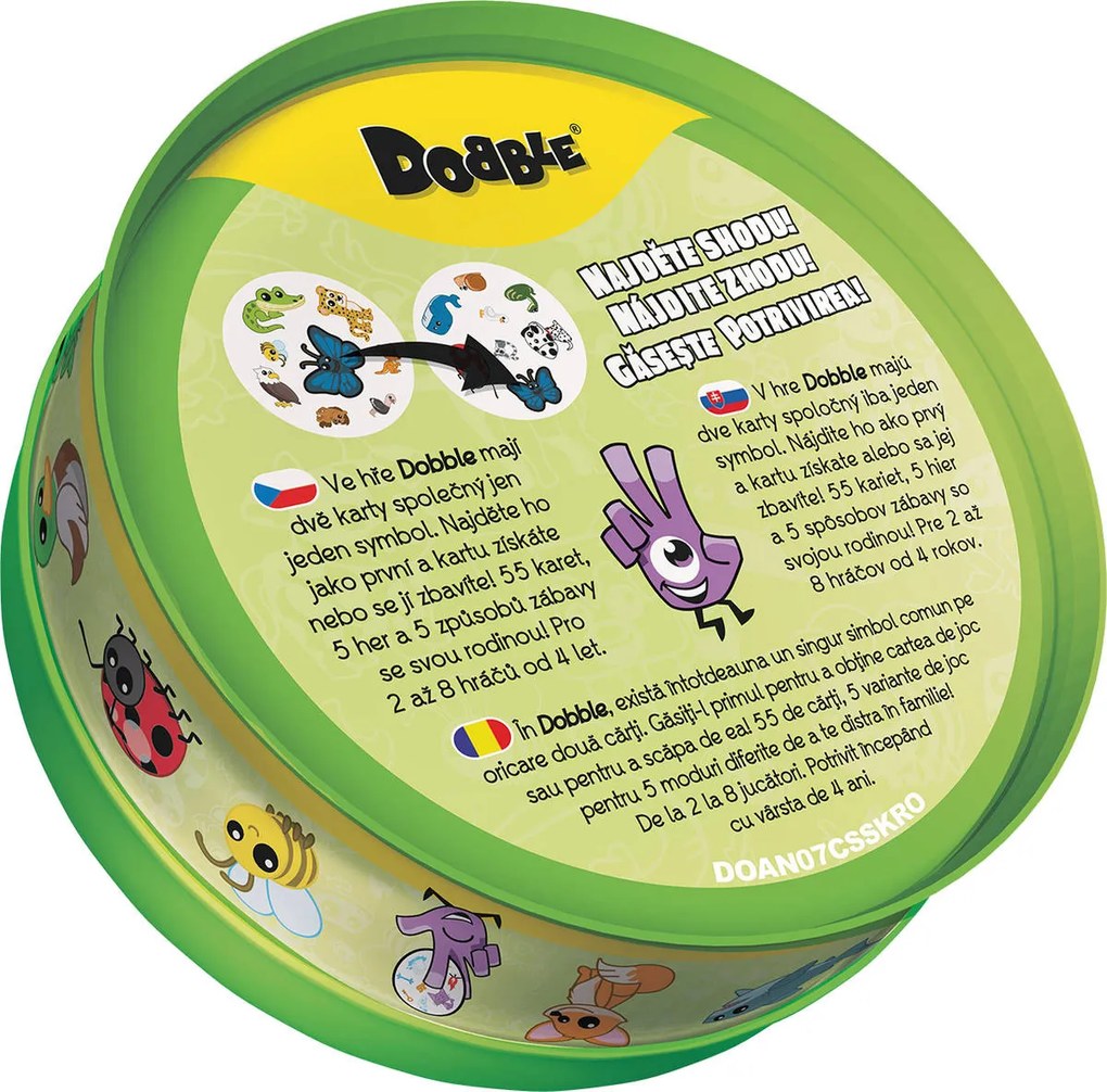 ASMODEE Hra postřehová Dobble ZOO new v plechové krabičce *SPOLEČENSKÉ HRY* asdoan07