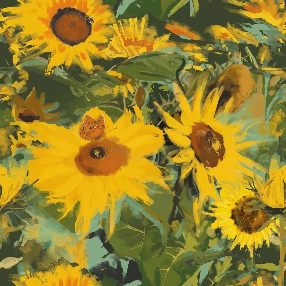 Samolepící tapeta slunečnice ve volné přírodě - 75x1000 cm | BIANO