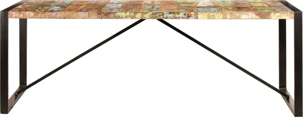 vidaXL Jídelní stůl 220 x 100 x 75 cm masivní recyklované dřevo [247409] Barva: Černá