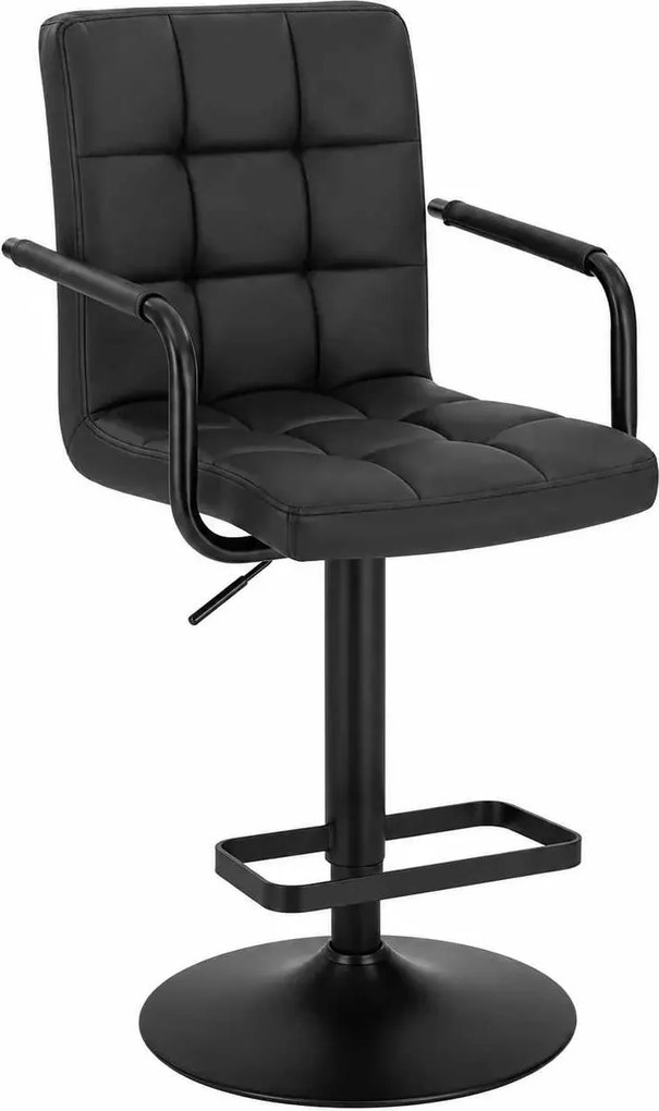 LuxuryForm DESIGN Barová židle VERONA BLACK na černé kulaté podstavě - černá