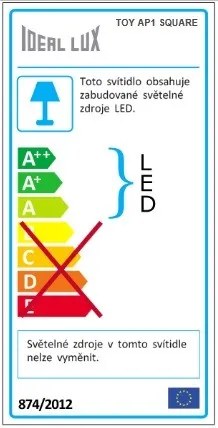 LED nástěnné zrcadlové svítidlo Ideal Lux Toy Square AP1 156507