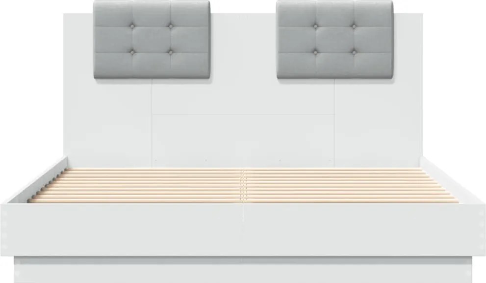 Rám postele s čelem bílý 135 x 190 cm kompozitní dřevo 3209954
