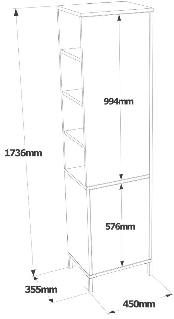 Koupelnová skříňka Houseland Vitale 01 bílá