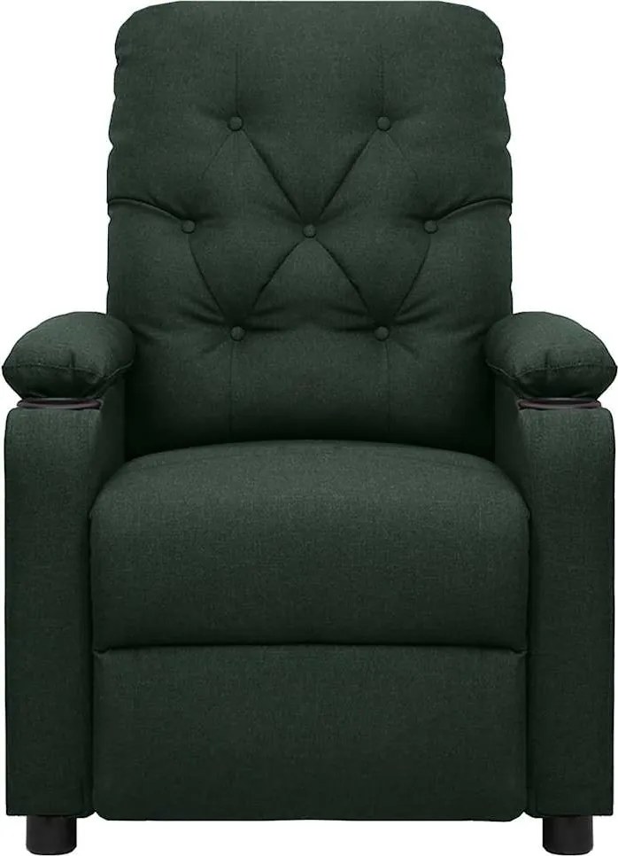 Elektrické masážní křeslo tmavě zelené textil 3098857