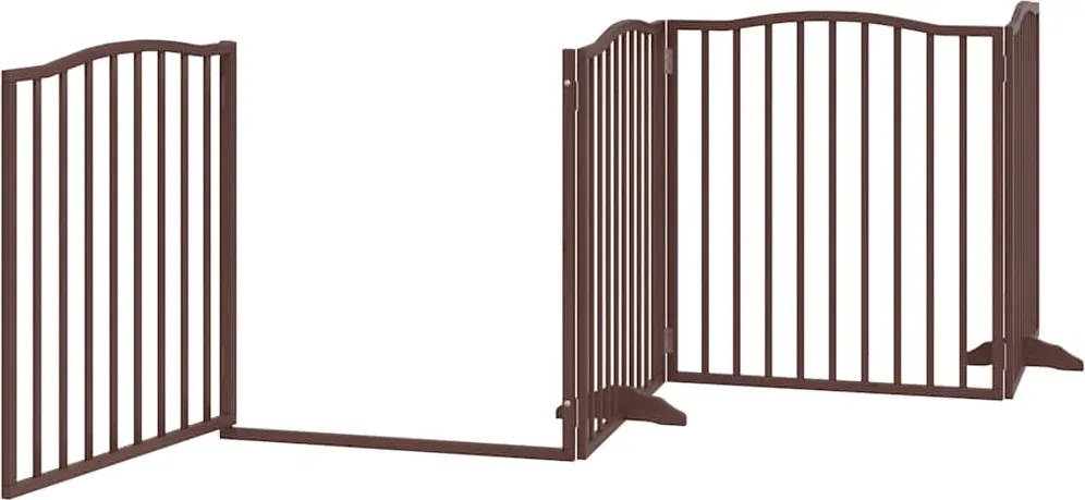 Zábrana pro psy s dvířky skládací 10 panelů hnědá 800 cm topol 3155639