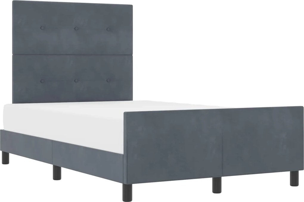 Postel s boxspringem s čelo Tmavě šedá 120 x 200 cm samet 3344934