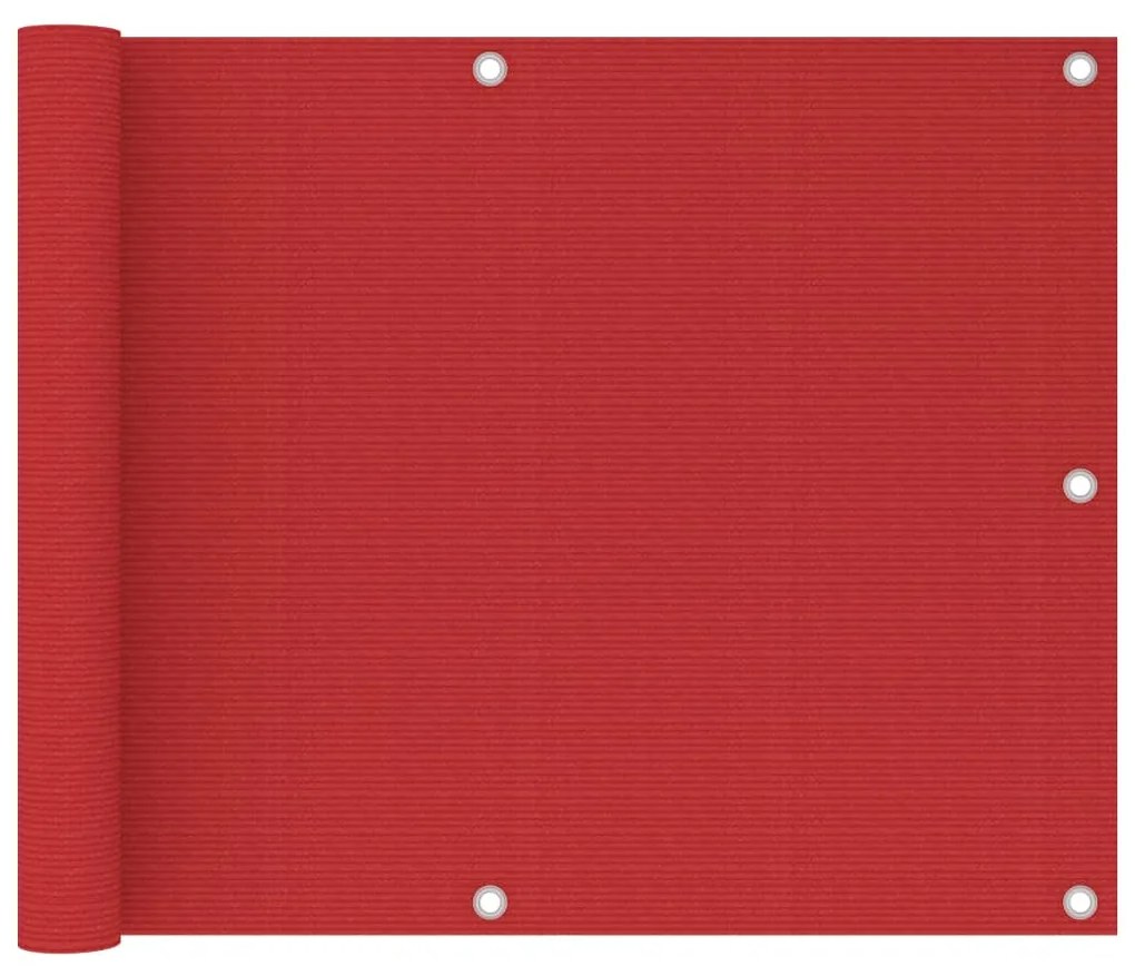 311006 vidaXL Balkónová zástěna červená 75 x 500 cm HDPE