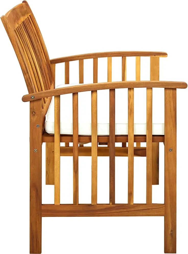 Zahradní lavice s poduškou 119 cm masivní akáciové dřevo 312132