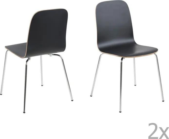 Sada 4 černých jídelních židlí Actona Björn